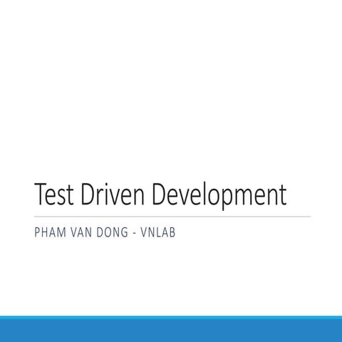 TDD (Test Driven Development) | PPT