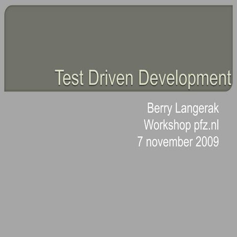 TDD in PHP | PPSX | Programming Languages | Computing