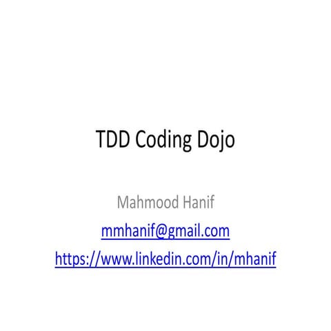 Tdd Coding Dojo Ppt 7126