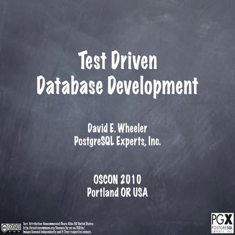 Test Driven Database Development Ppt