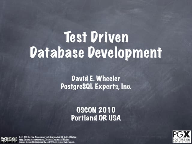 Test Driven Database Development Ppt