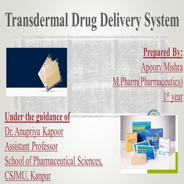 Transdermal Drug Delivery System | PDF