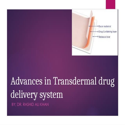 Transdermal drug delivery system advancements | PPT