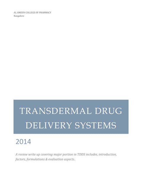 Factors Affecting Design Of Controlled Release Drug Delivery Systems Write Up Pdf