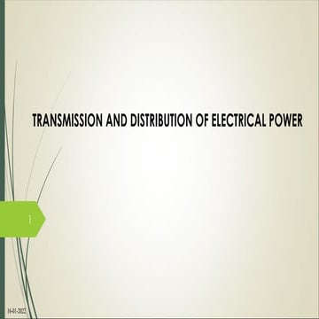 TRANSMIISON AND DISTRIBUTION OF ELECTRIC POWER SYSTEM | PPTX