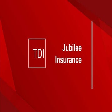 Jubilee Insurance – Insurer Transformation Award 2023 | PPT