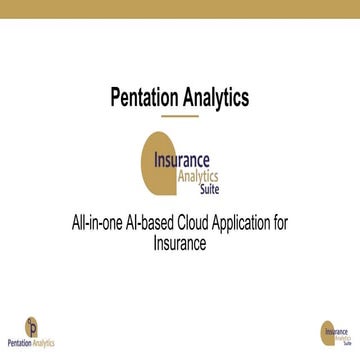 Startup InsurTech Award - Pentation Analytics | PPT