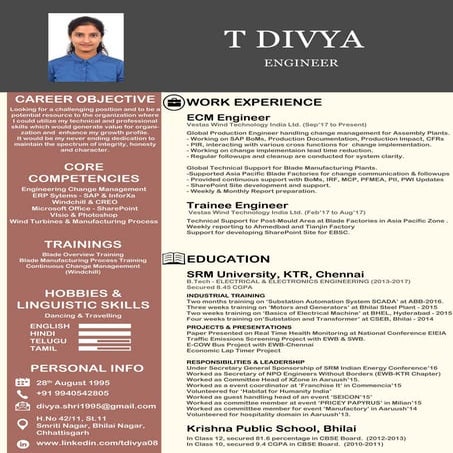 T Divya resume | PDF