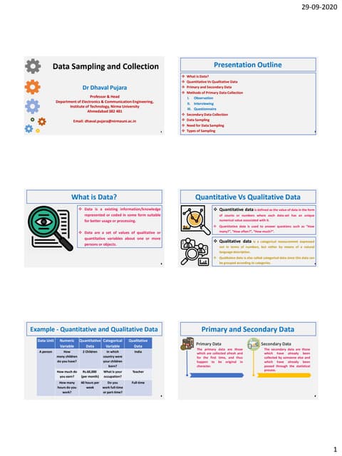 Collection of Data - Class 11 - Statistics | PPTX