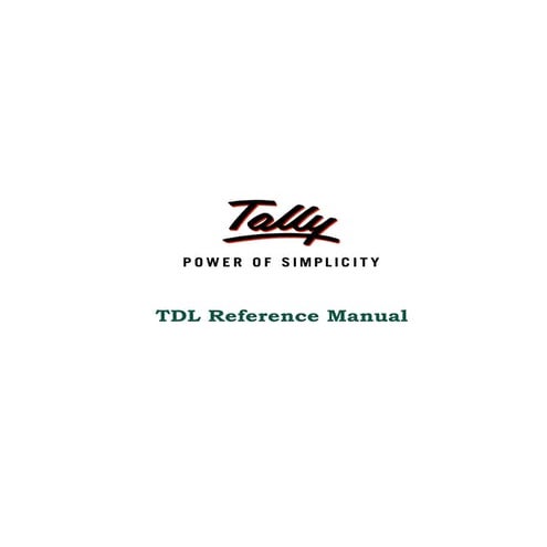 Tdl reference manual | PDF