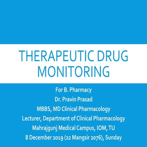 TDM for B Pharm practical-2019 | PPTX