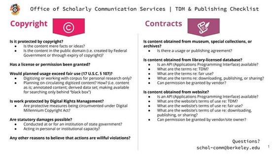 Copyright & Fair Use for Digital Projects: Workflow | PDF