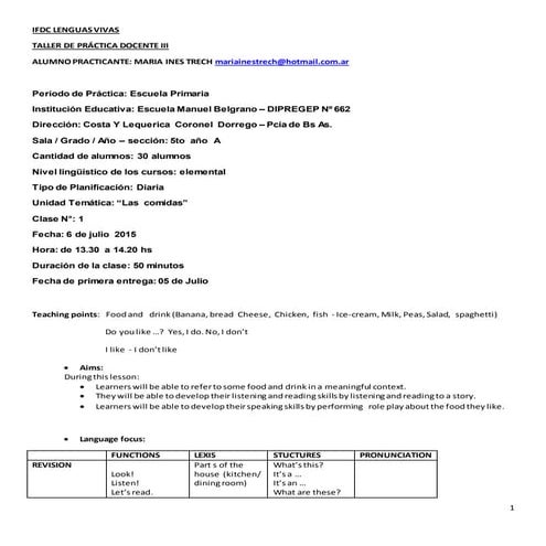 Tdp trech-2nd-llesson-plan-primaria-class-2-7.8 | PDF