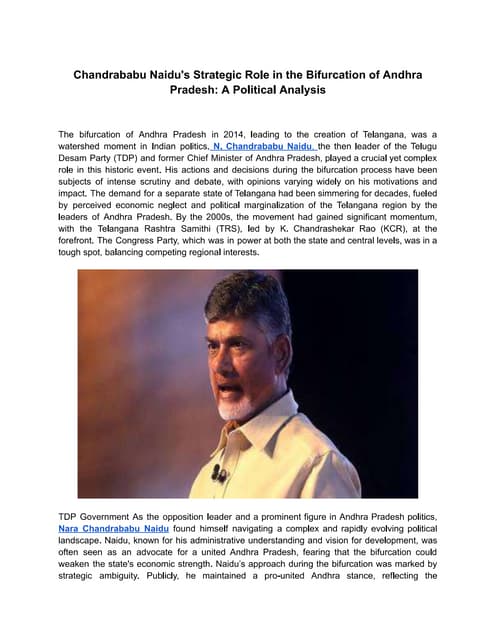 Transforming Andhra Pradesh: TDP's Legacy in Road Connectivity | PDF