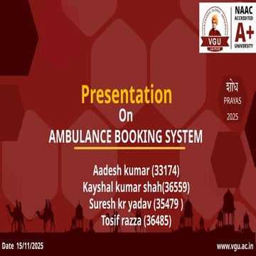 Presentation on Ambulance Booking System | PPTX