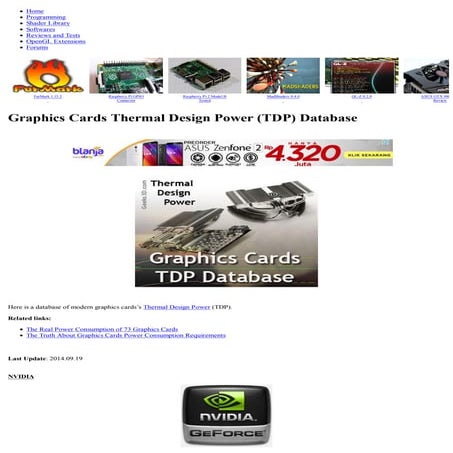 GPU/VGA Thermal Design Power | PDF | Graphics Software | Computer ...