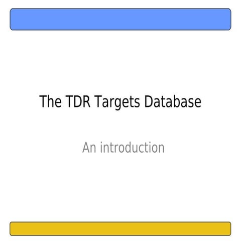 The TDR Targets Database, an introduction. | PDF | Databases | Computer ...