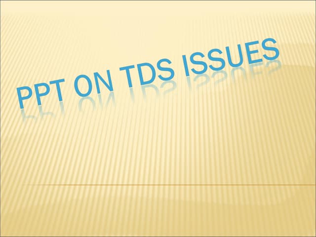 TDS (Tax Deducted at Source) | PDF