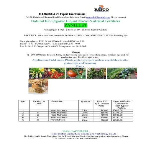 Tds price list micro nutrient fertilizer | PDF