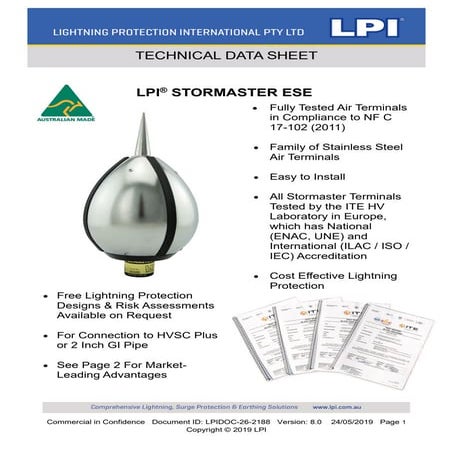 Catalog kim thu sét Stormaster | PDF