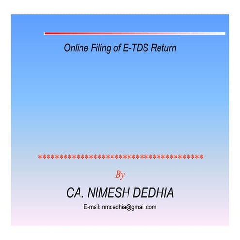Tds online return filing | PDF