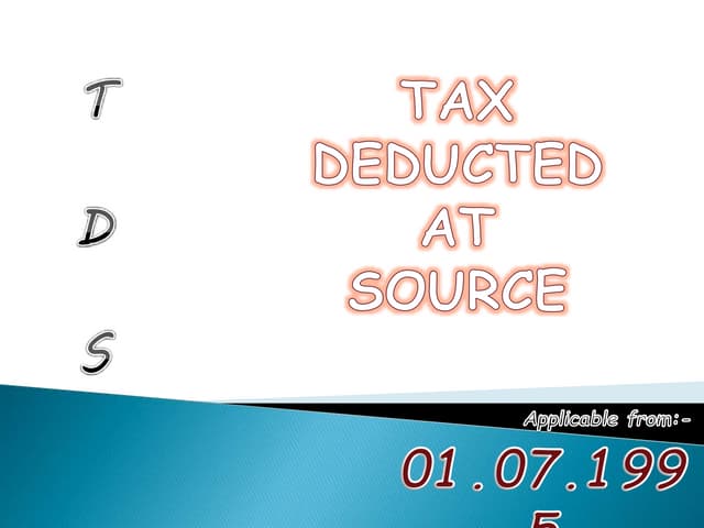 Ppt on tds | PPTX
