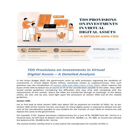 TDS Provisions on Investments in Virtual Digital Assets – A Detailed ...