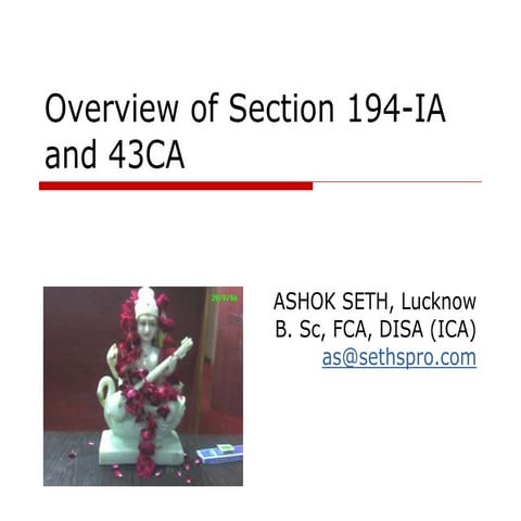 Tds us 194 ia & section 43ca | PPTX