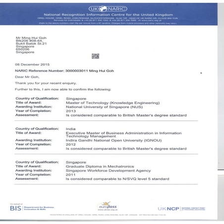 UK NARIC Evaluation | PDF