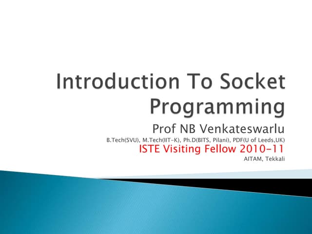 Introduction to socket programming nbv | PPT Introduction to socket programming nbv | PPT