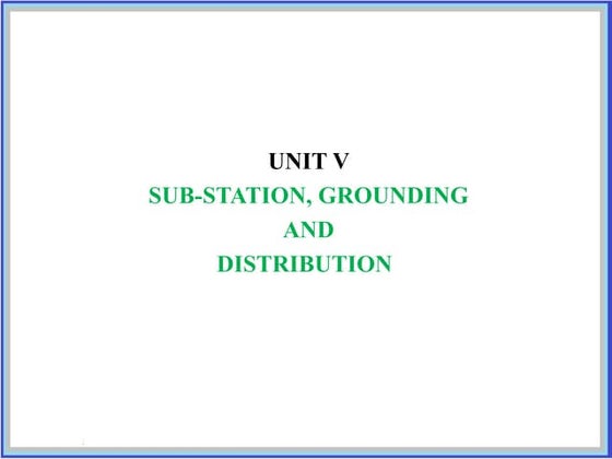 Presentation on substations | PPT