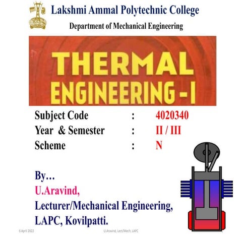 Thermal Engineering - I - Unit 1 Basics of Thermodynamics - N Scheme ...