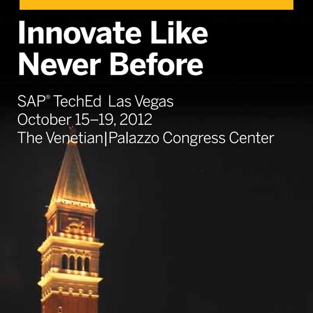 SAP TechEd Las Vegas Onsite Guide | PDF