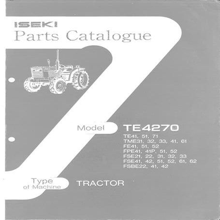 Iseki TE 4270 - Parts Catalog | PDF