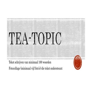 Tea topic | PPT