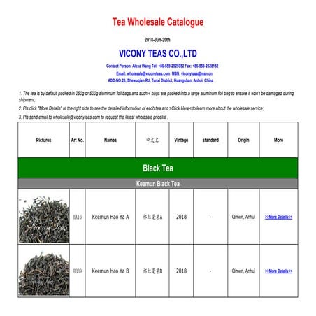 Tea Wholesale Catalogue | PPT