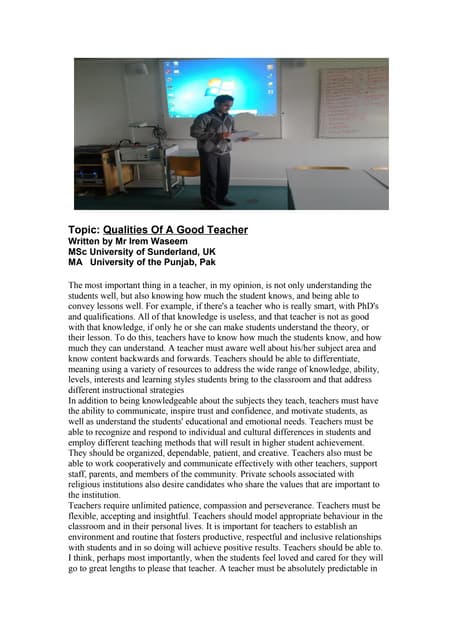 How To Be A Good Teacher | PPT