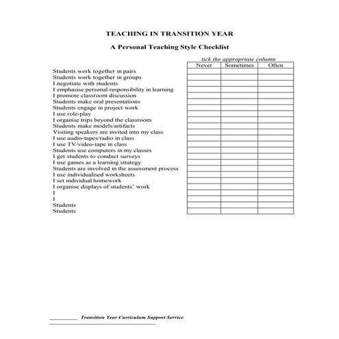 Teacher teaching styles evaluation | PDF