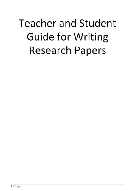 Technical report writing and research paper writing. | PPT
