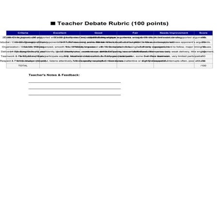 Debate rubric | DOCX