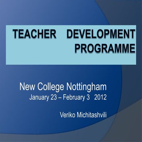 Teacher development programme | PPTX