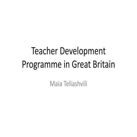 Teacher development programme power point | PPT
