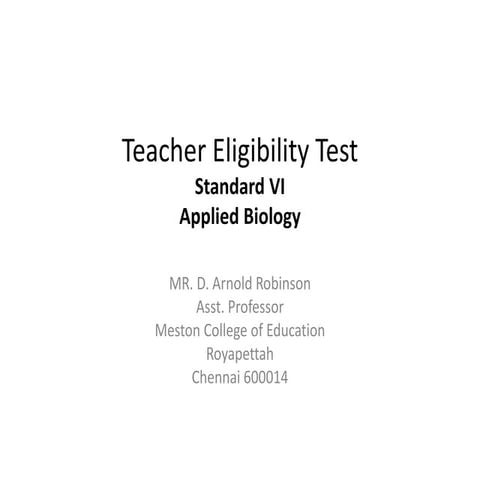 Teacher eligibility test tet science sixth | PPT