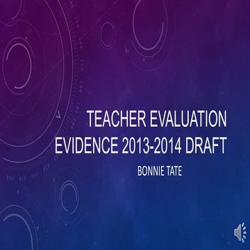 Teacher evaluation evidence 2013 2014 draft | PPT