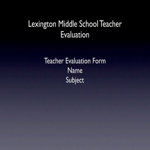 Teacher evaluation template keynote | PPT