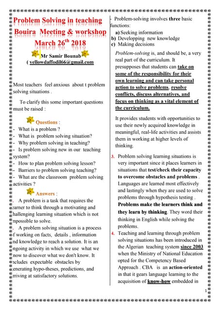 Problem solving (gstd) | PPTX