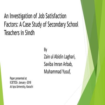 Teacher job satisfaction | PPTX
