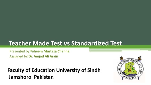 Types of Test | PPTX | Standardized Testing | Educational Assessment
