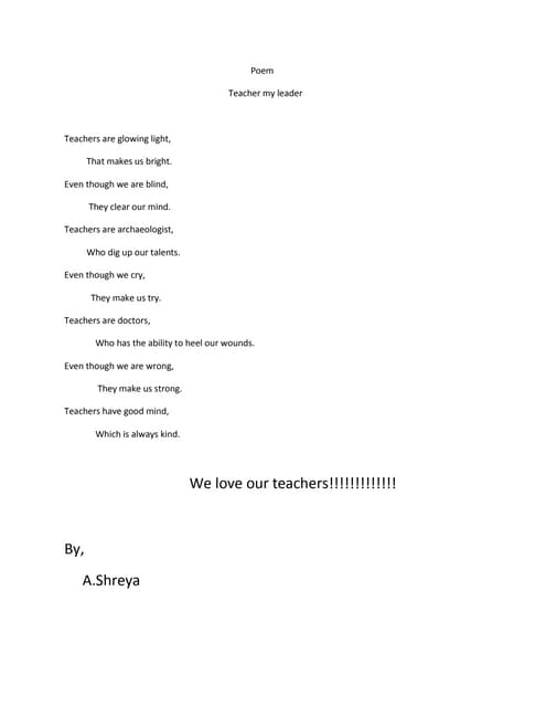 A poem for beloved teachers | PDF