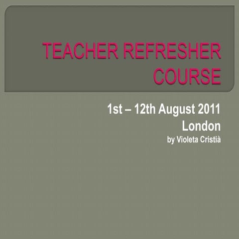 Teacher refresher course | PPTX